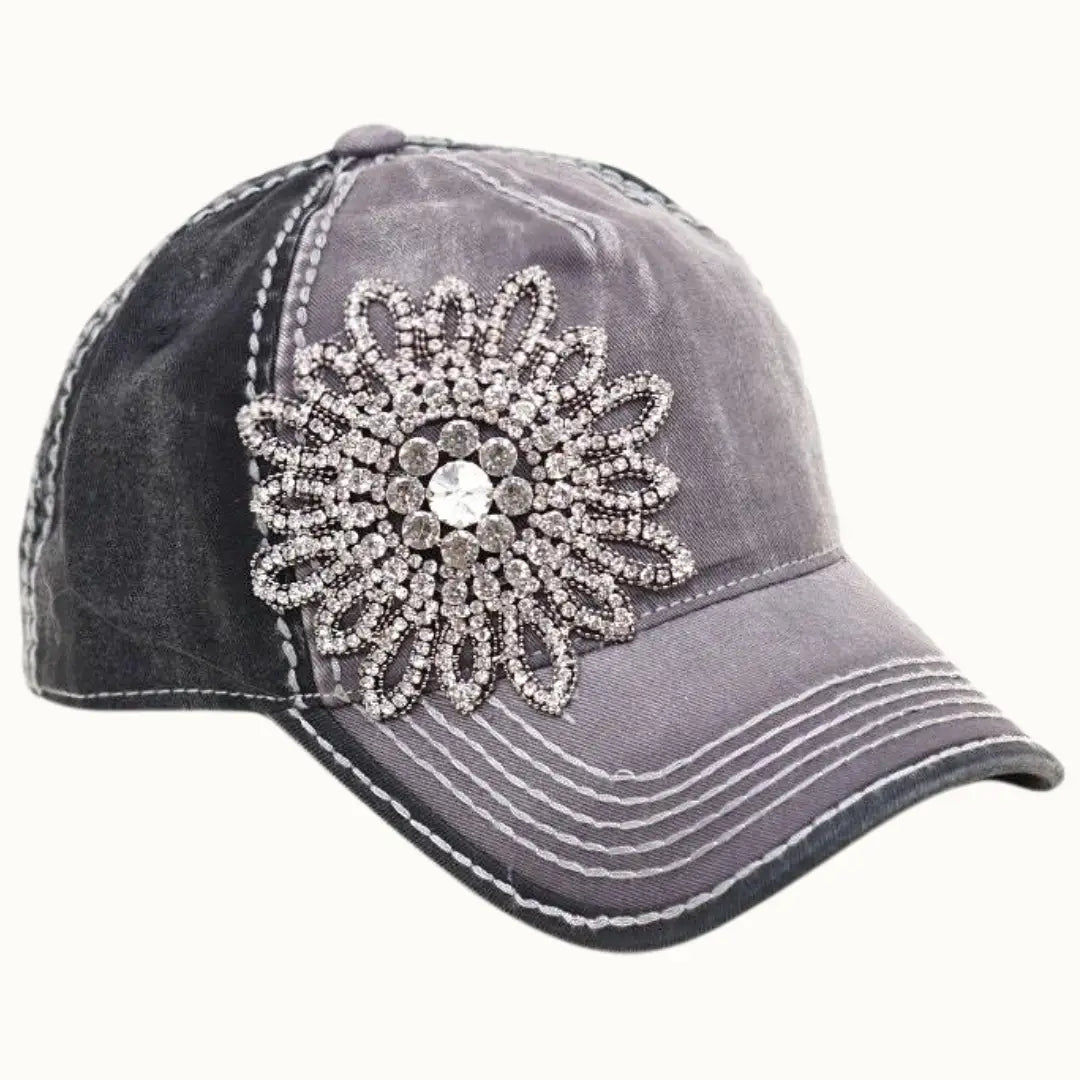 Sunflower Bejeweled Glitz Two-Toned Cap – Studio 6 Apparel
